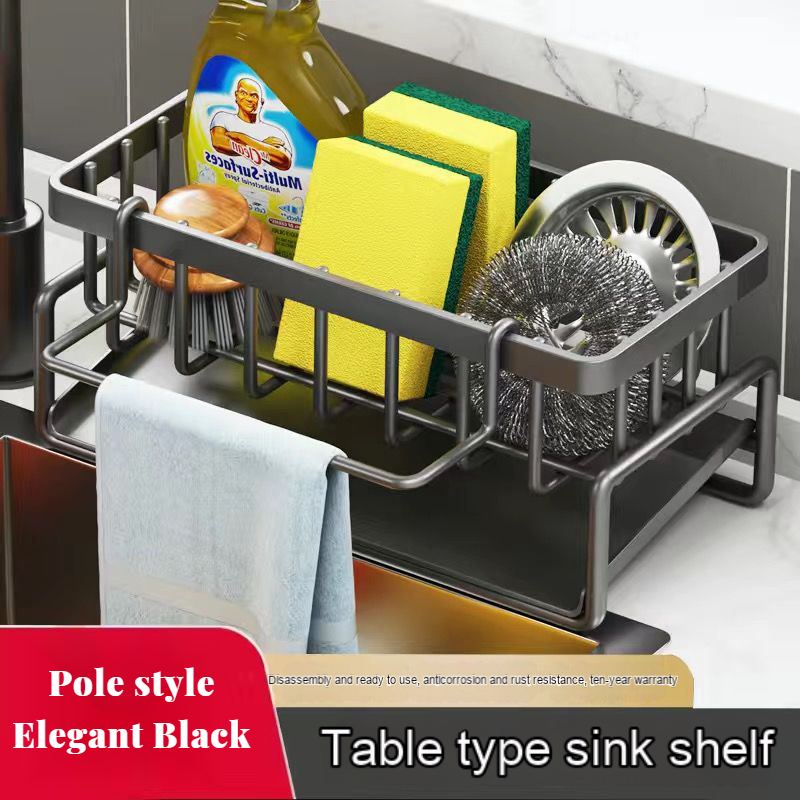 Kitchen wiping arrangement shelf sink sponge drainage rack kitchen sink ...