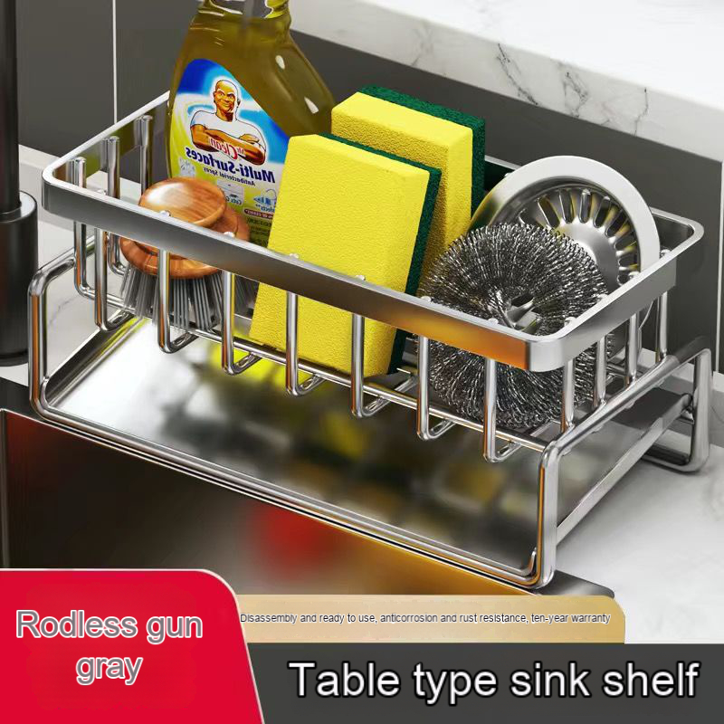 Kitchen wiping arrangement shelf sink sponge drainage rack kitchen sink ...