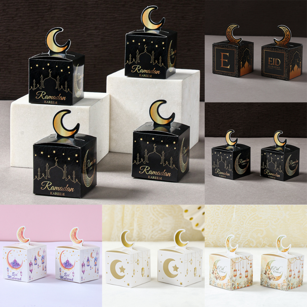 【5 Style】24pcs Eid Mubarak Paper Treat Box Party Favors Ramadan Kareem ...