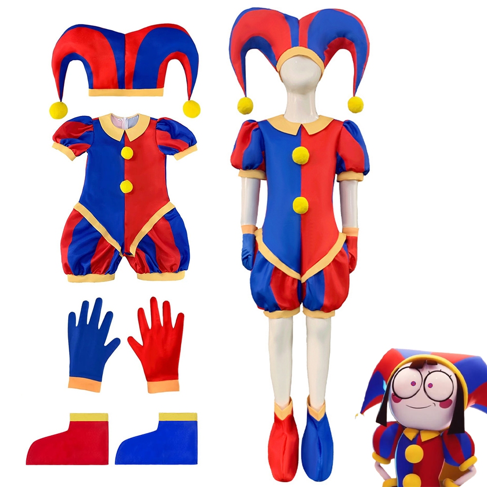 Girls Pamni Circus Suit The Amazing Digital Joker Pomni Cosplay Costume ...
