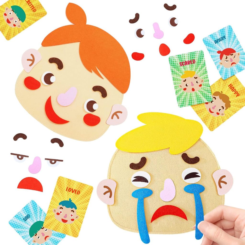 Kids Emotional Learning Felt Busy Board Family Persona with Emotion ...