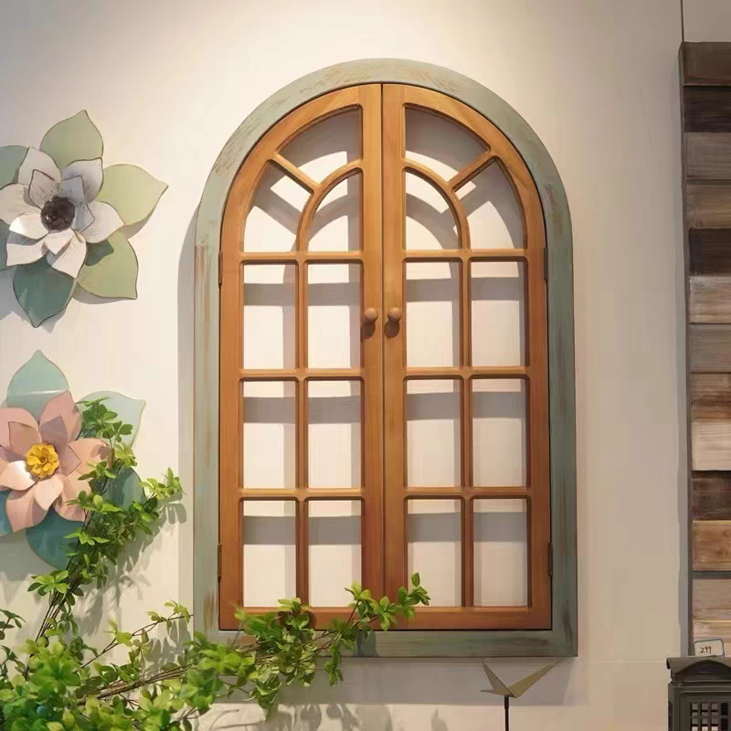 Solid Wood Window Frame with Opening-doors, Wall Art Decor Hanging ...