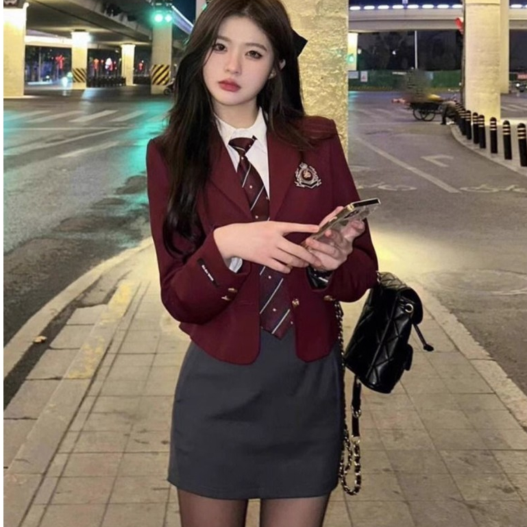 Ready Stock Korean Uniform Preppy Style Suit Autumn Winter jk Suit ...