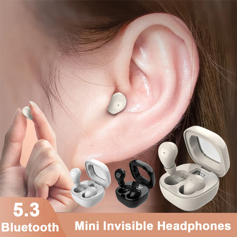Mini Invisible Headphones TWS Bluetooth 5.3 Earphones Wireless Heasets ...