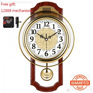 Pendulum Clock European Retro Swing Wall Clock Living Room Simple ...