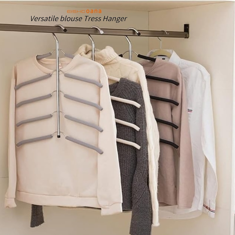 【SG Seller】Multilayer Versatile Blouse Tress Cloth Hanger Stainless Steel Holder Racks Wardrobe ...