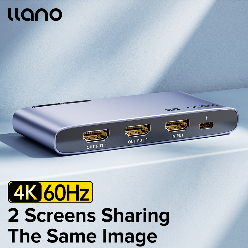 Llano HDMI Splitter 1 in 2 Out, 4K@30Hz HDMI Splitter for Dual Monitors ...