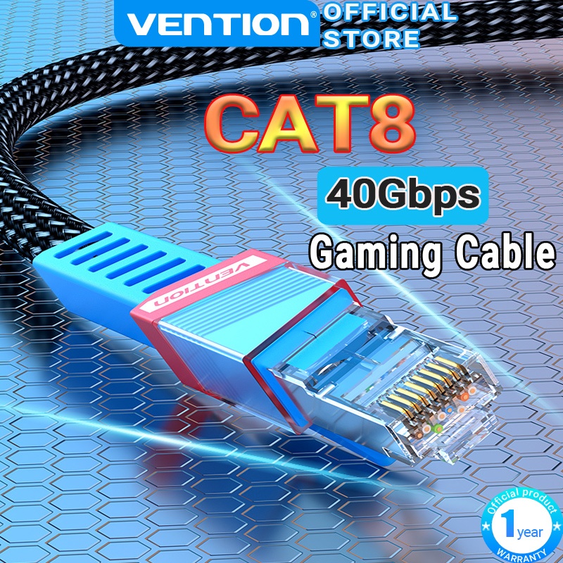Vention Cat 8 Ethernet Cable Meal Braided For Gaming High Speed 40Gbps ...