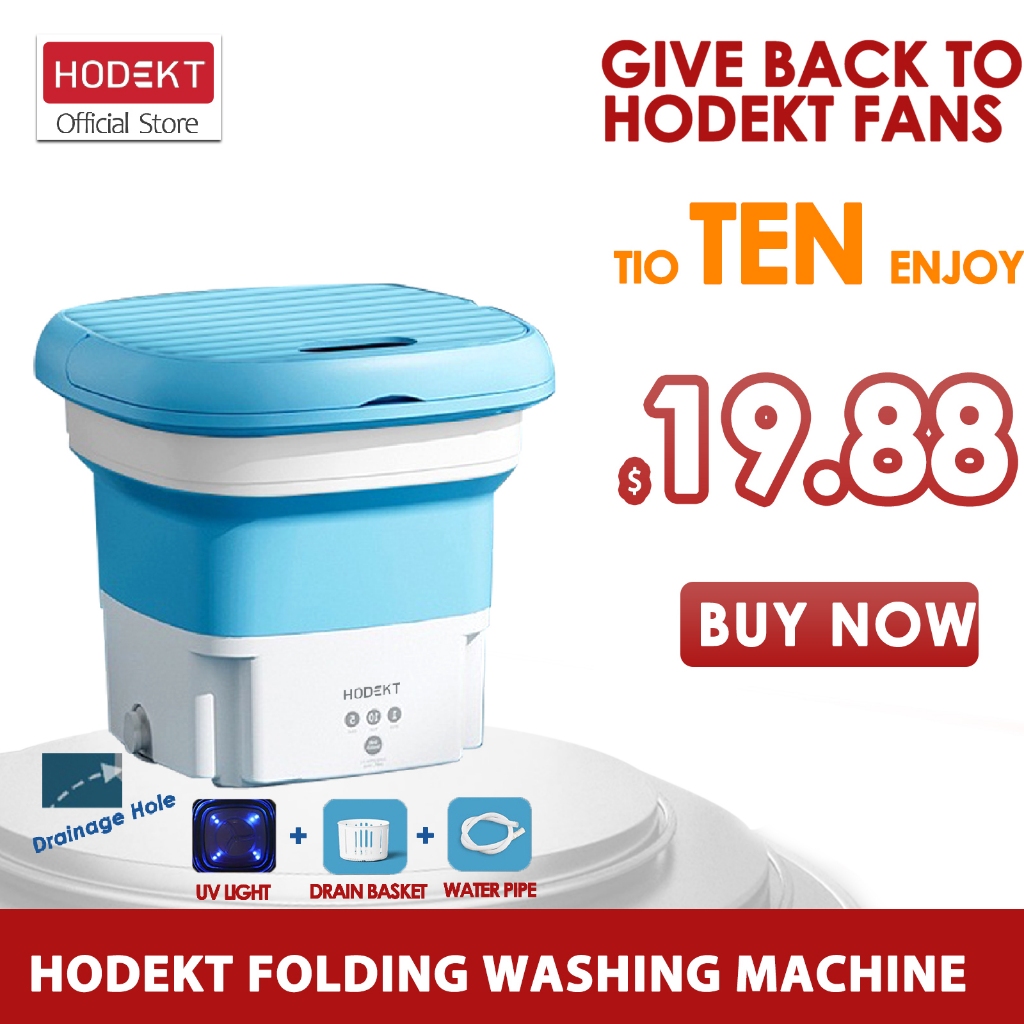 HODEKT Mini Folding Washing Machine With Dryer Blue-ray Sterilization ...