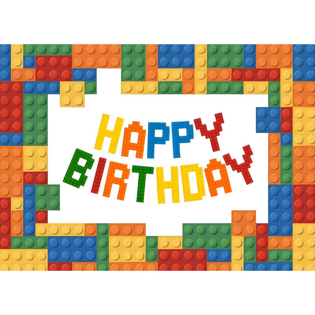 Lego Blocks Happy Birthday Photography Backdrop Building Blocks ...