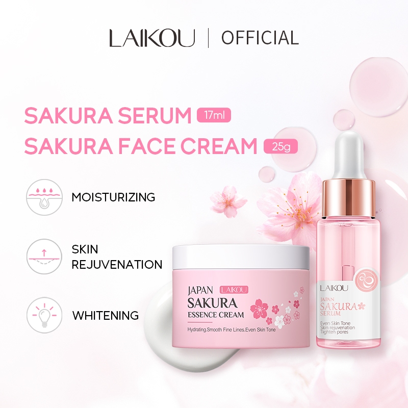 LAIKOU Sakura Essence Skincare Set Sakura Cream Sakura Serum ...