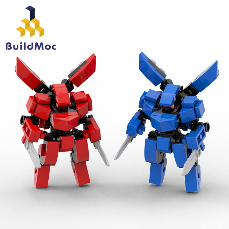 Buildmoc Mini Mech model Mini Red Blue Mech Robot Building Blocks ...