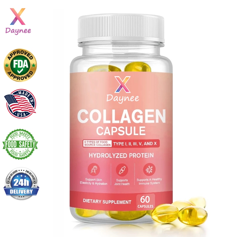 Collagen Capsules Type I Ii Iii V & X Hydrolyzes Protein Peptides ...