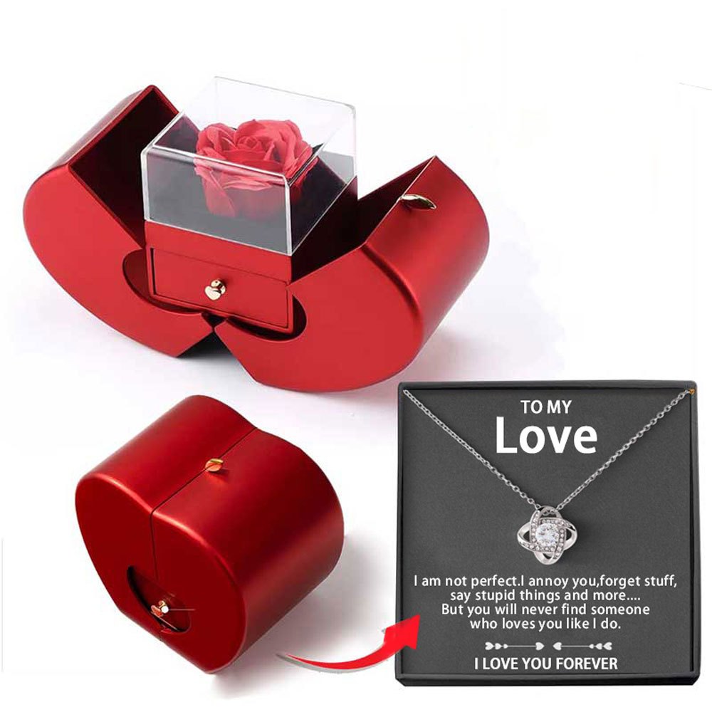 [Sincerer] Apple Eternal Rose Flower Box For Women Christmas Valentine ...