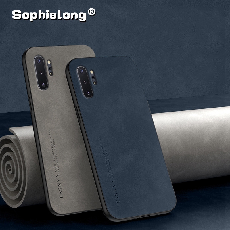 Samsung Galaxy Note 8 9 10 Plus Casing Hard Leather Back Phone Case ...
