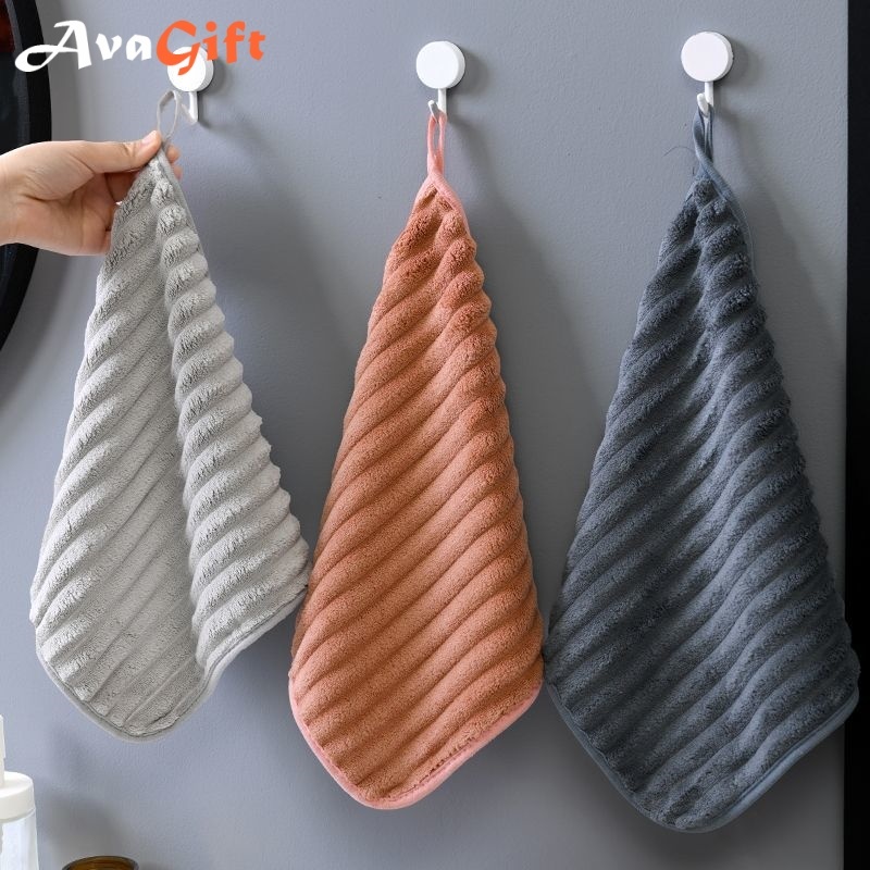 【buy 5 get 1 free】 Soft absorbent hand towel, 30*30cm hangable ...