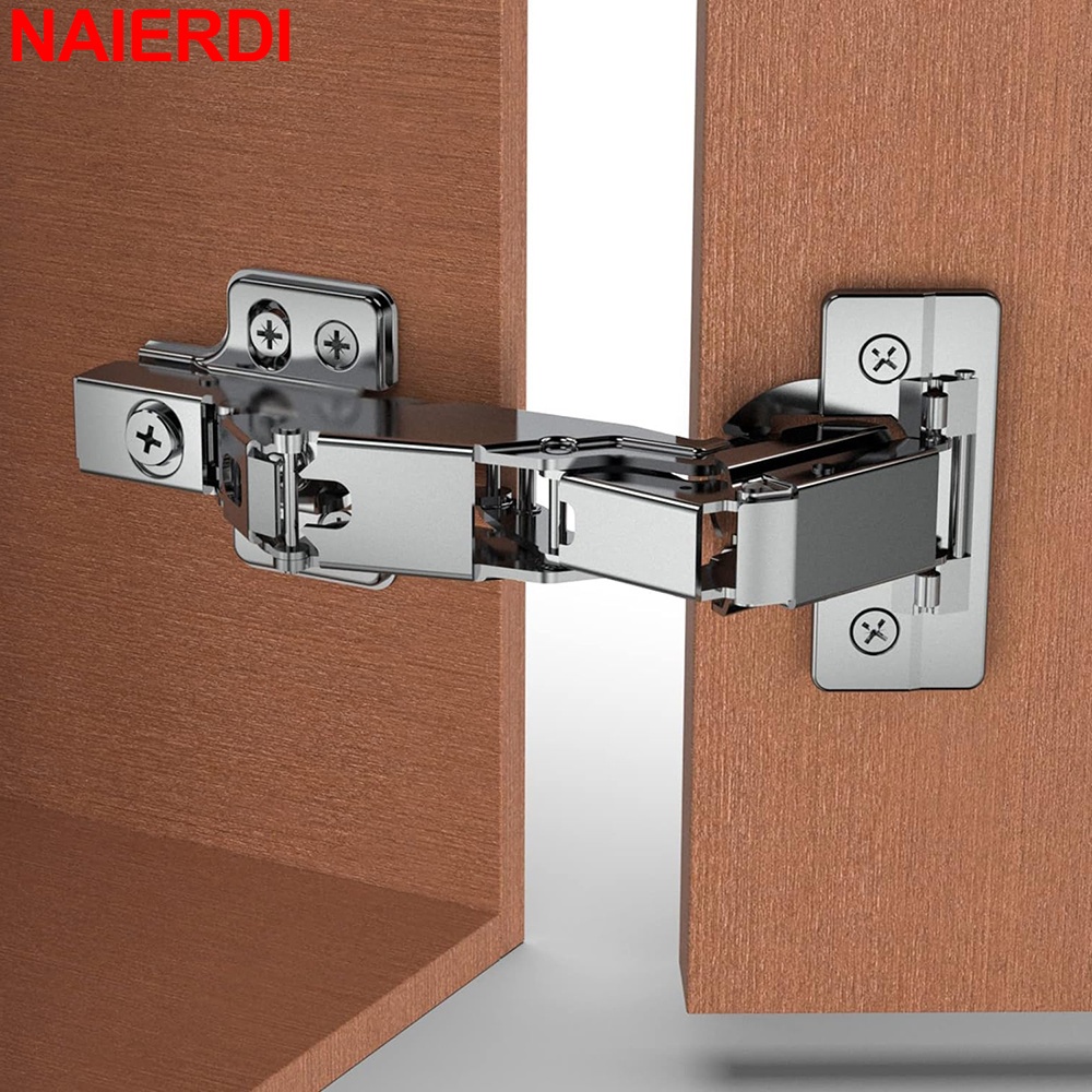 NAIERDI 2 Pack 175 Degree Cabinet Hinges Hydraulic Concealed Frameless ...