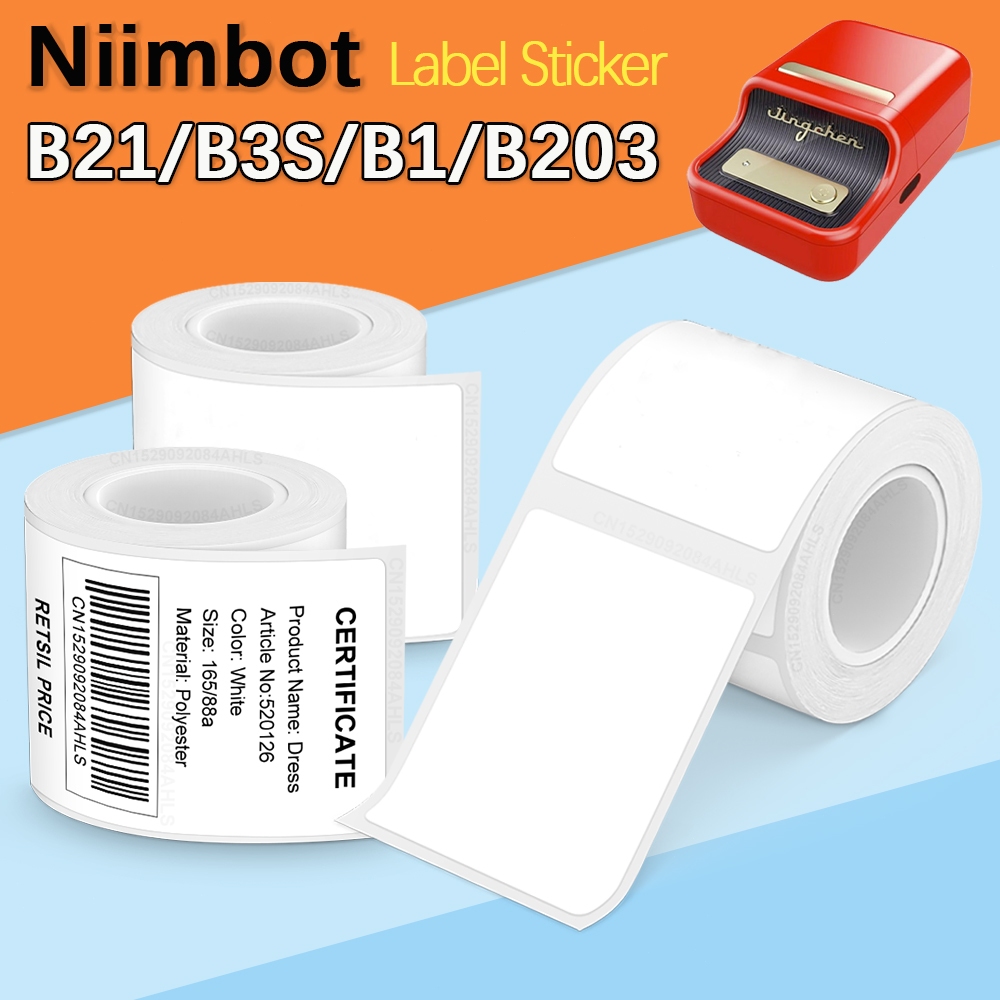 NIIMBOT B21/B1/B203/B3S Label Sticker Waterproof Paper Rolls Various Sizes Patterns, for Niimbot ...
