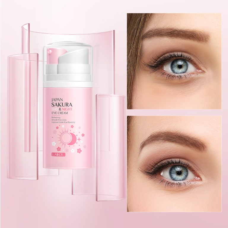 LAIKOU Japan Sakura Day and Night Care Eye Cream(10g+10g) Moisturizing ...