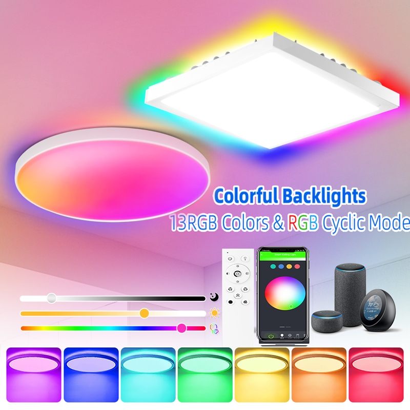 RGB Led Ceiling Light Dimmable Ceiling Lights 24/28/30W Remote Control ...