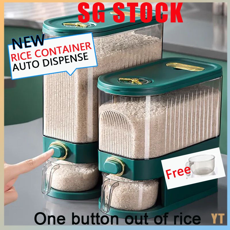 5kg/10kg Auto Rice Dispenser Rice Container Rice Kitchen Organizer ...
