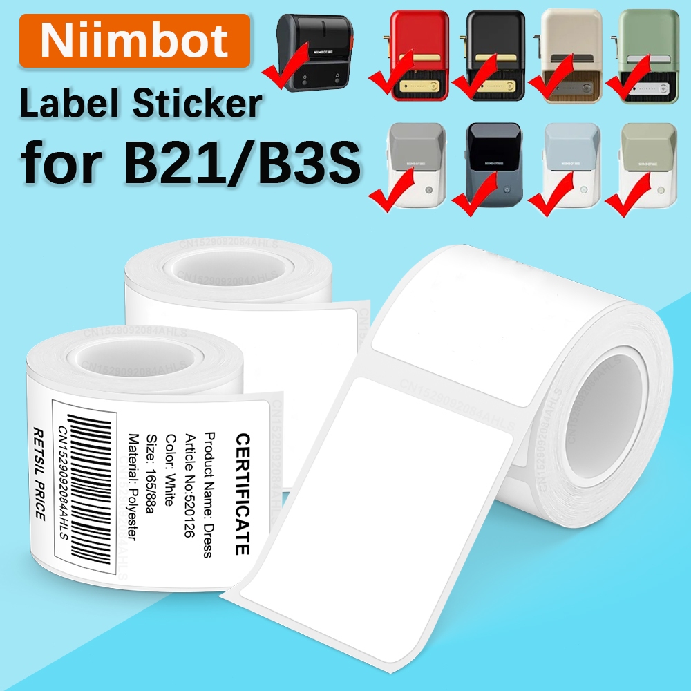 NIIMBOT B21/B1/B203/B3S Label Sticker Waterproof Paper Rolls Various Sizes Patterns, for Niimbot ...