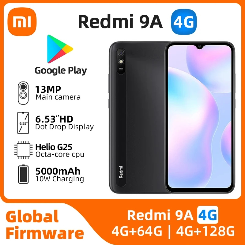 android Xiaomi Redmi 9A 4G celular Global Version Mobile Phone 4GB64GB 5000mAh 13MP MTK Helio ...
