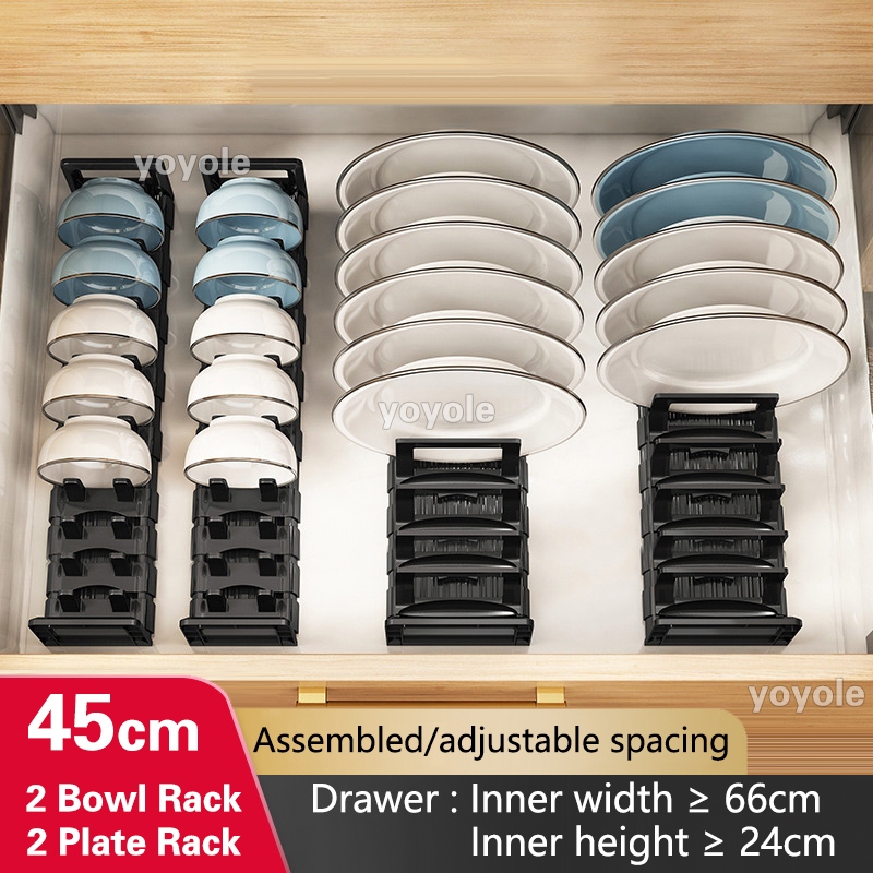 Kitchen Microwave Rack Adjustable Length and Height Oven Rack Bowl ...