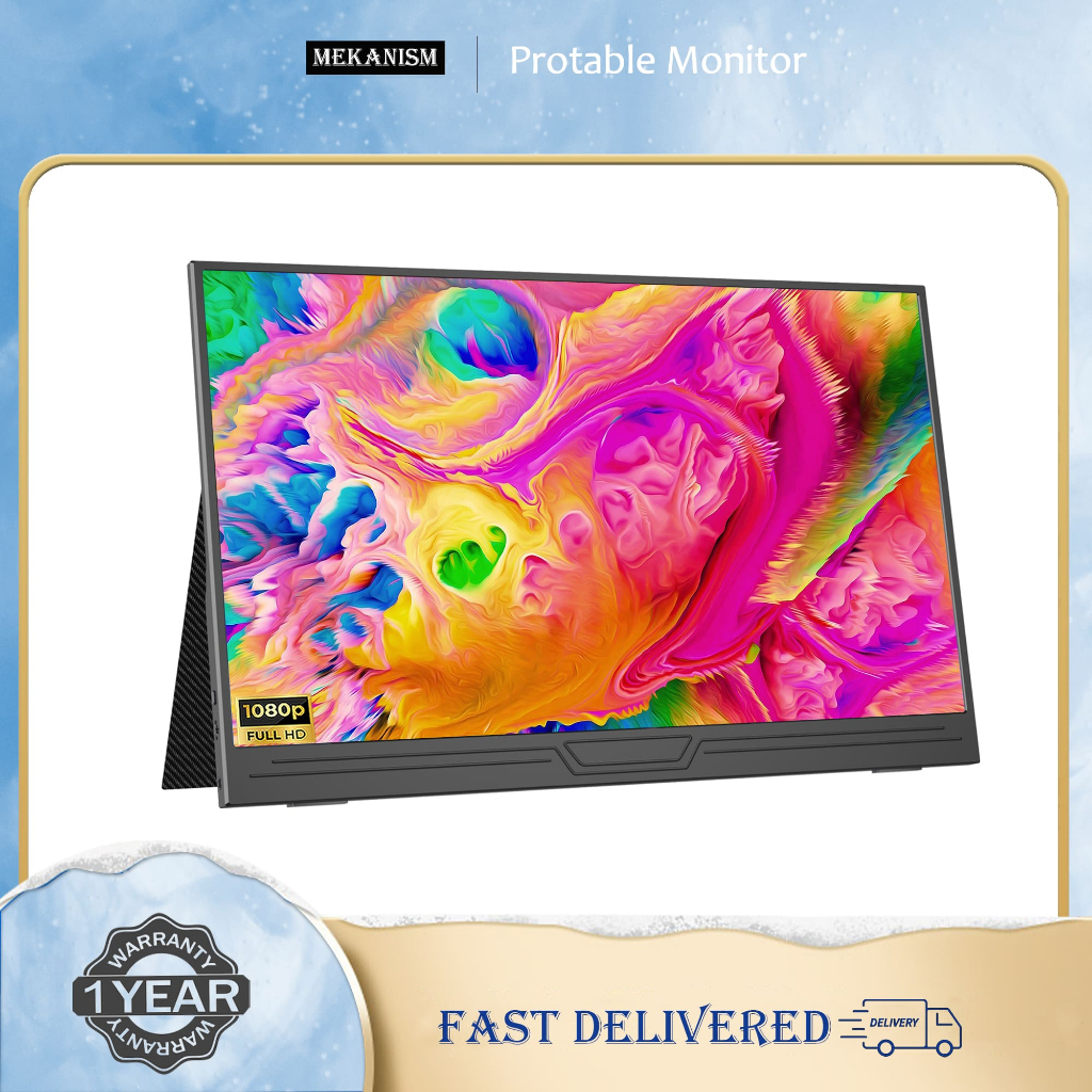 Mekanism Portable Monitor 14 inch 1080P FHD Portable Monitor for Laptop ...