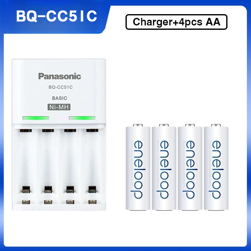 Panasonic Eneloop Original Charger BQ-CC51 With AA/AAA Rechargeable Battery 1.2V NiMH 1900mAh ...