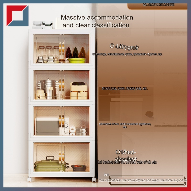 Large Capacity foldable kitchen storage cabinet bedroom living room ...