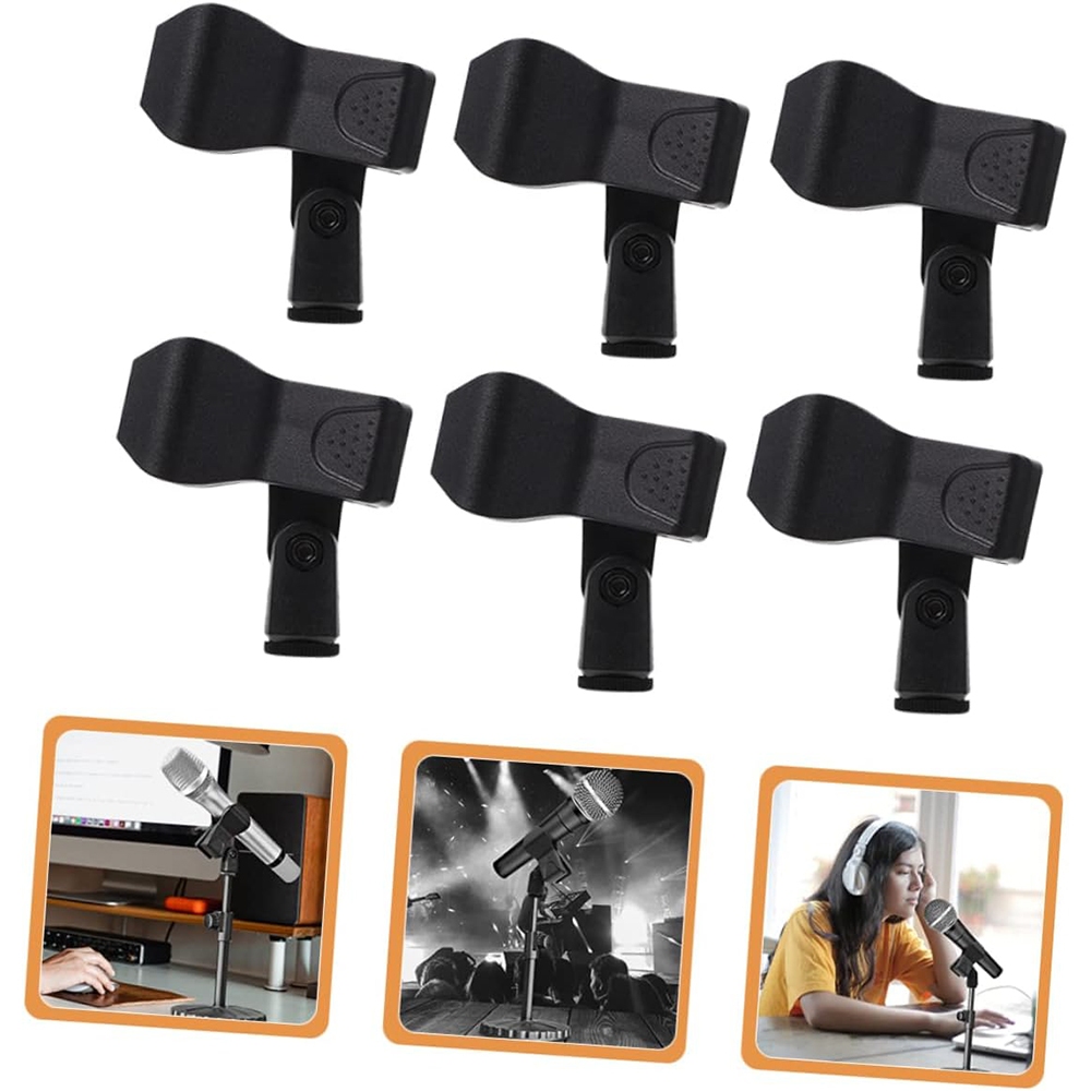 Mic Clips for Stands Microphone Clip Holder with 4 Adapters Adjustable ...