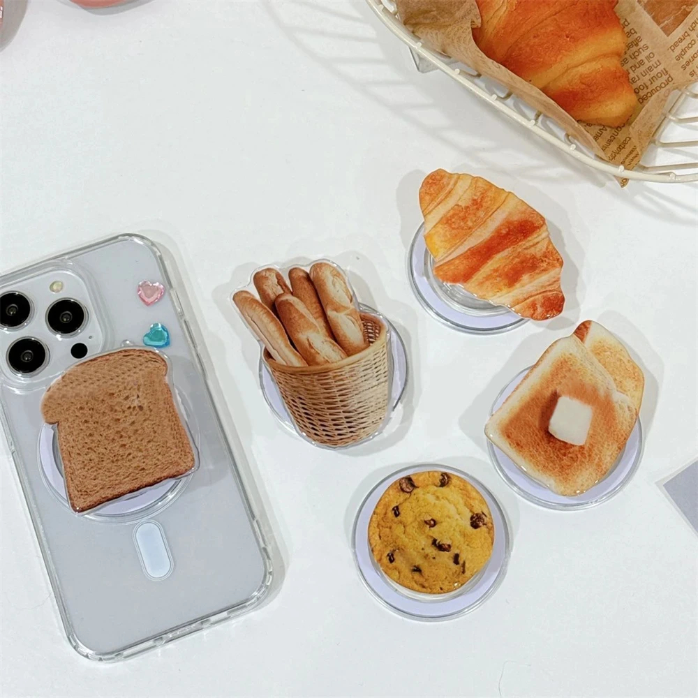 Korean Cute Bread For Magsafe Magnetic Phone Grip Tok Griptok Stand For ...