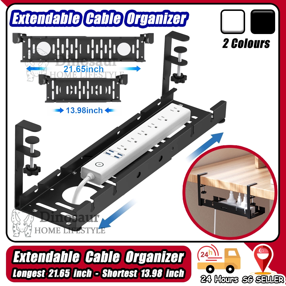 🇸🇬 ReadyStock - Extendable Under Desk Cable Management Table Organiser ...