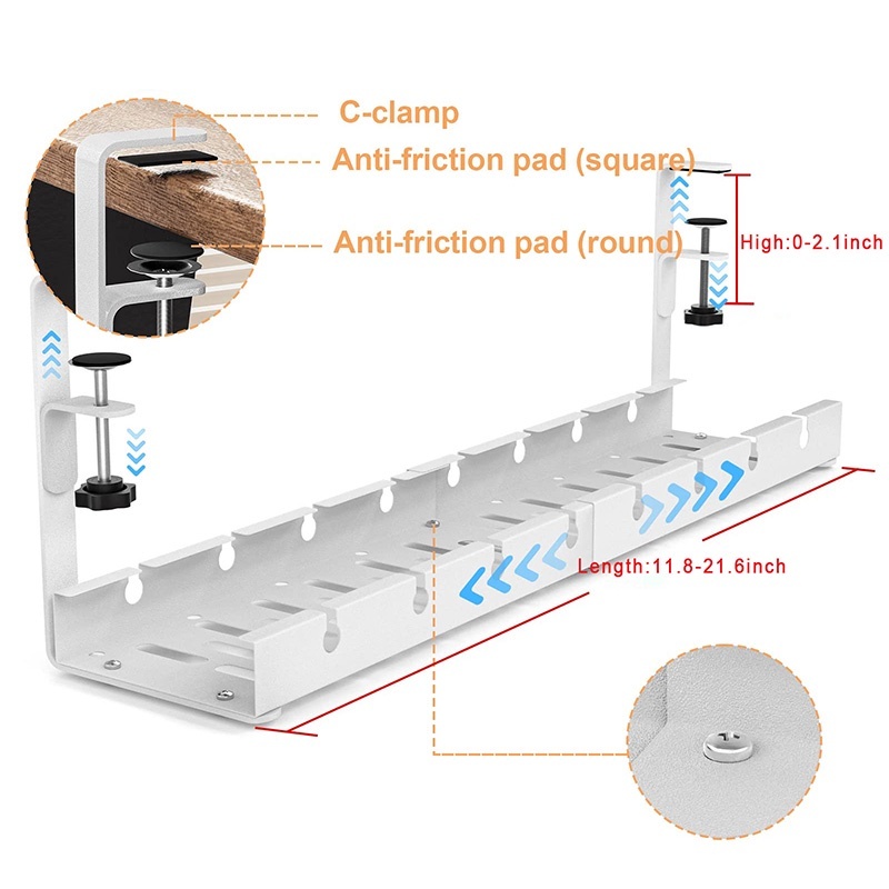 🇸🇬 ReadyStock - Extendable Under Desk Cable Management Table Organiser ...