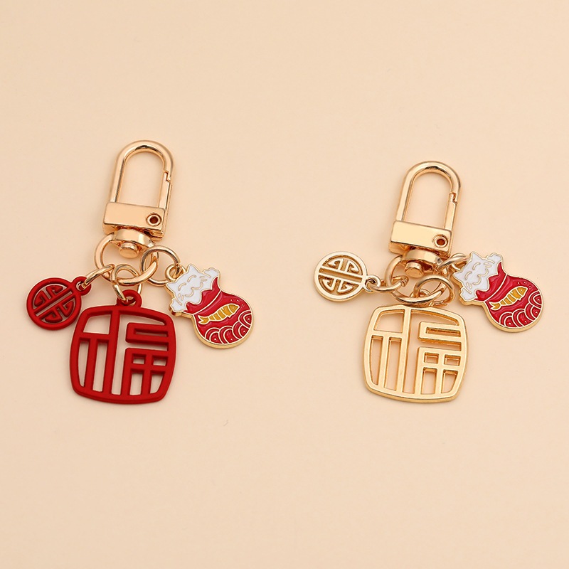 2024 CNY NEW YEAR Good Luck Pocket Cat Keychain Fashion Gold Color ...