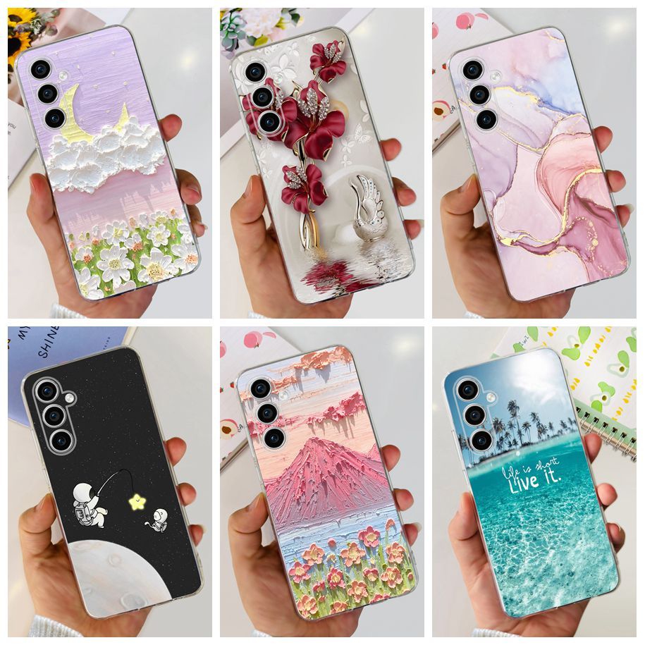 For Samsung Galaxy S23 FE Case SM-S711B Popular Flower Marble Clear ...