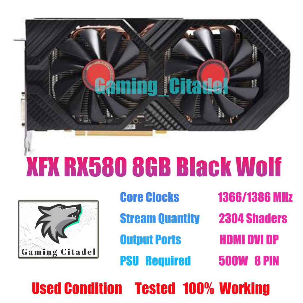 XFX AMD Radeon Rx570/RX580/Rx590/Rx5600xt 8GB 2304SP GDDR5 PCI-E ...