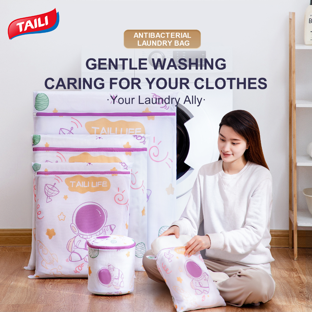 TAILI Upgrade Antibacterial Mesh Laundry Bags With Zipper Garment ...