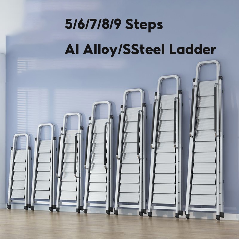 Household giant thick aluminum alloy with armrests 6/7/8/9 steps indoor ...