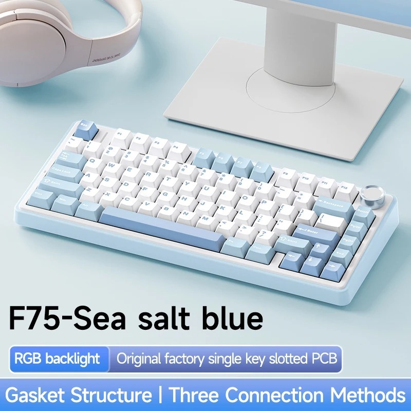 【Local Delivery】Aula F75 Mechanical Keyboard 80 Key with Gasket Structure Full-key Three-mode ...