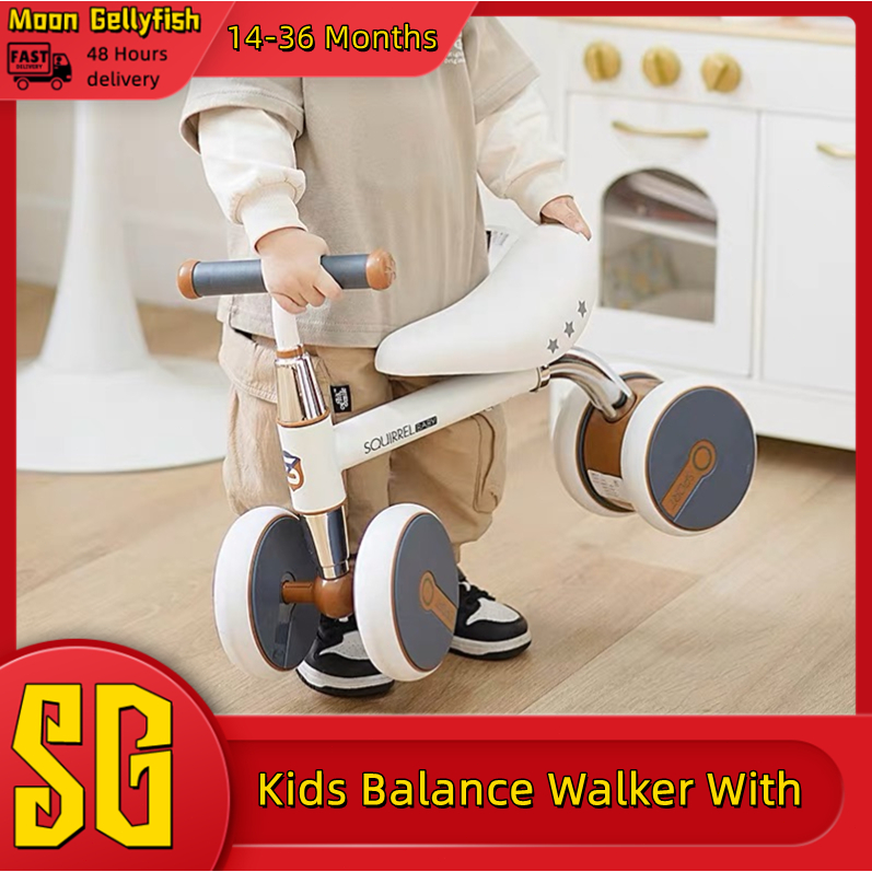 (SG Stock) Children's balance bike non pedal Baby Walker With 4 Wheels ...