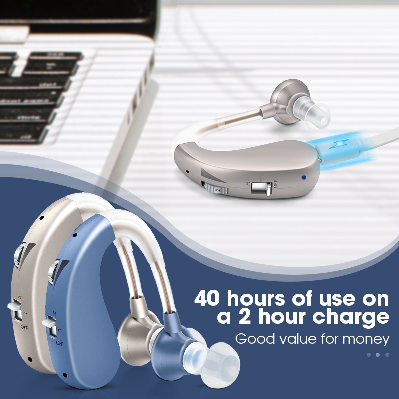 BRITZGO Hearing Aid Rechargeable Noise Reduction 2 Channels -Sound ...