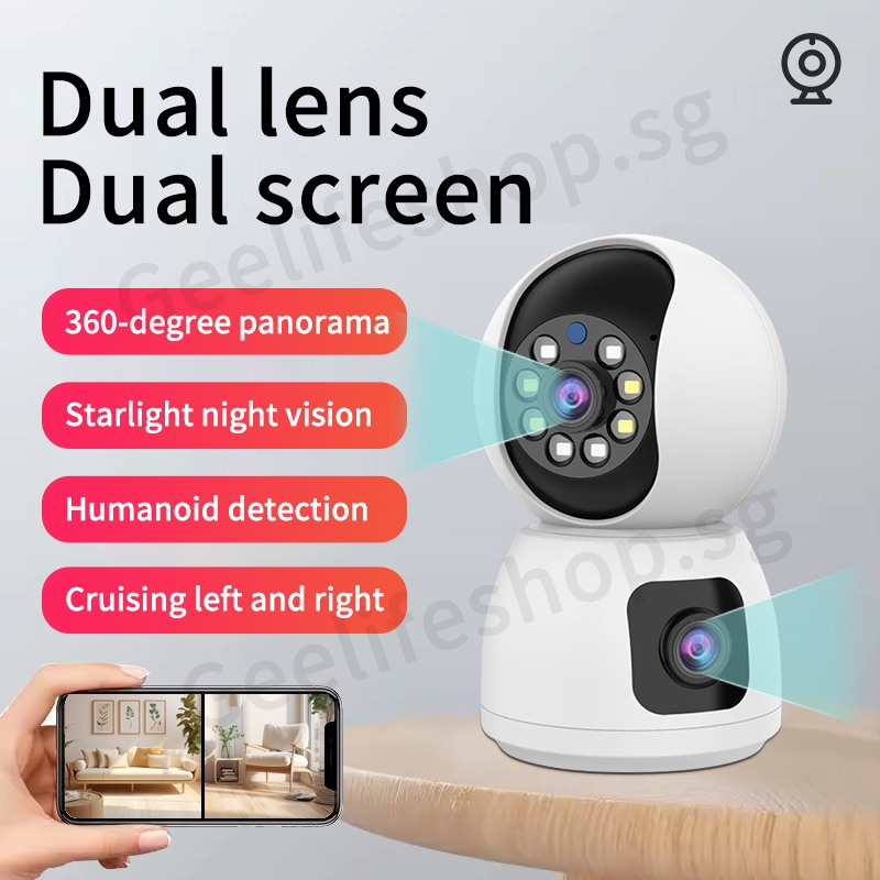 5G WIFI Dual Lens dual screen CCTV Camera Home Security WiFi Camera ...
