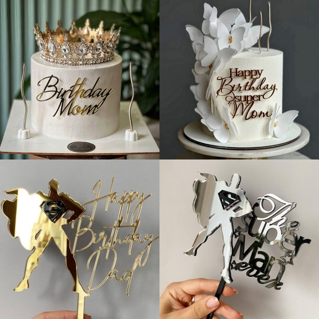 Acrylic Happy Birthday Cake Topper, Happy Birthday Mom Happy Birthday ...