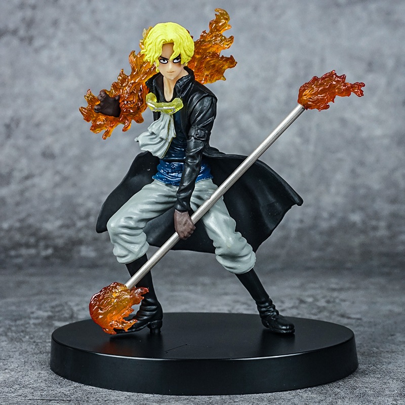 12cm Japan Anime One Piece Figure Luffy Ace Sabo Flame Fighting Form ...