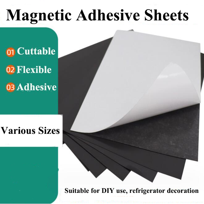 Magnetic Adhesive Sheets, 15*10cm, 10 Pack Cuttable, Flexible magnet ...