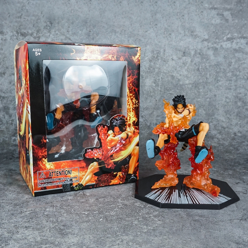 13.5cm One Piece Portgas D Ace Battle Fire Action Figures Toys Japan ...