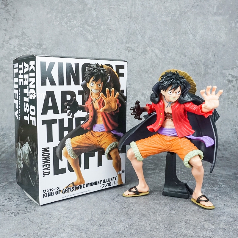 18cm Anime One Piece Figure Monkey D Luffy Cloak Luffy Straw Hat Boy ...