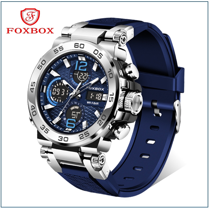 FOXBOX Original Watch For Men LED Waterproof Sport Electronic Luminous ...
